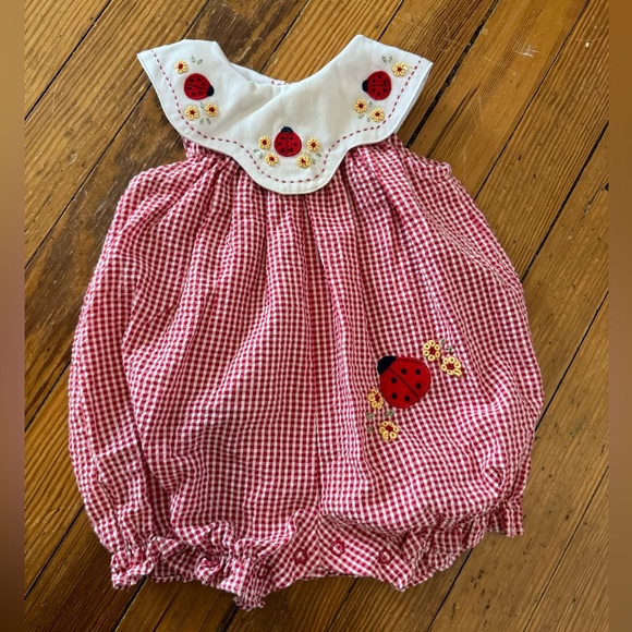 Little Bitty | One Pieces | Vintage Little Bitty Ladybug Red Gingham Baby Girl Bubble Romper 36 ...
